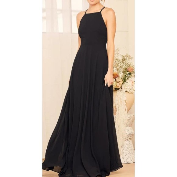 Lulus | Dresses | Lulus Xl Total Beauty Black Backless Halter Maxi ...